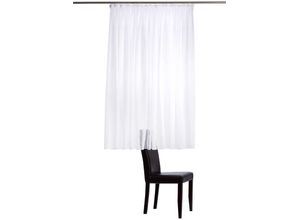 4043343586202 - Gardine Modesto Gr 1 weiß Gardinen 145cm Kräuselband 300cm Polyester Kräuselgardine weiß transparent Makrame Wohnzimmer Schlafzimmer B300cm H145cm