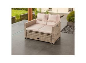 4009977527158 - Loungesofa Bahia Twin sand   braun Kunststoff Metall 7-teilig