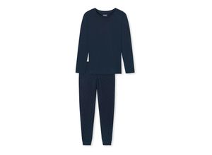 4007066062351 - Pyjama Damen Baumwolle marine bedruckt