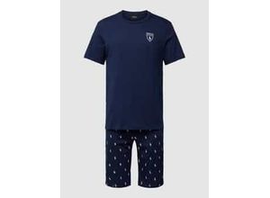 3616850234549 - Pyjama Herren Jersey marine gemustert