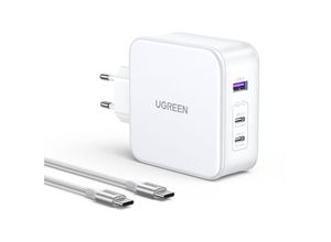 6941876213399 - Nexode CD289 GaN-Netzwerkladegerät USB-A 2xUSB-C 140 w + usb-c – USB-C-Kabel 15 m – Weiß - Ugreen