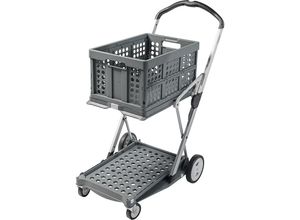 4260384780028 - Klappmobil CLAX® 2 Etagen Tragkraft bis 60 kg Lenk- & Bockrollen inkl 46 l Klappbox Aluminium & Kunststoff grau grau