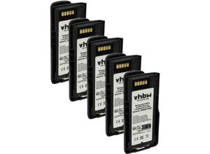 4069099577257 - vhbw 5x Akku kompatibel mit Motorola Tetra MTP6550 MTP6600 MTP6750 Funkgerät Walkie Talkie (2900 mAh 37 V Li-Ion)