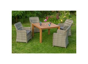 4033662991825 - Tischgruppe Riviera mit Holztisch 110x110cm 9-teilig