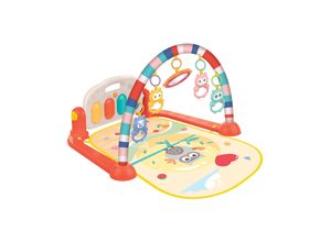 3800171204392 - Kikkaboo Spielbogen Krabbeldecke Happy Owl Klaviertasten Greiflinge Musik rot