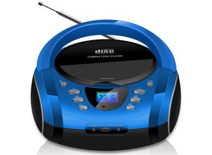 4260633470908 - Tragbarer CD-Player Kinder Radio CD-Radio Boombox Stereoanlage Blau - Cobalt Blue