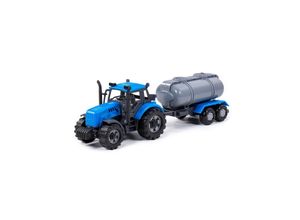 4810344091550 - Spielzeug Traktor Jauchewagen 91550 mit Anhänger bewegliche Motorhaube blau