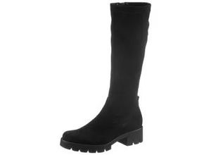 4057651357379 - Stiefel GABOR Damen Gr 44 XS-Schaft schwarz Textil Veloursleder klassisch Schuhe Blockabsatz Plateau Langschaftstiefel mit XS-Stretch-Schaft