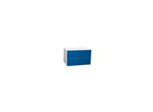 7640136845491 - Atlanta - Schubladencontainer mit 2 Schubladen mit Push-Open-Funktion und Glasfront Blue Lagoon