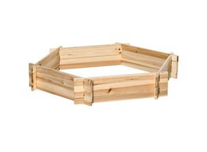 4251774934817 - Hochbeet mit sechseckiger Form natur 100L x 92B x 16H cm sechseckig diy pflanzkübel pflanzkasten aus holz für garten