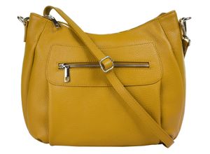 4260543050603 - Umhängetasche SAMANTHA LOOK Damen Gr B H T 30cm x 25cm x 7cm onesize gelb Leder unifarben Taschen echt Leder Made in Italy