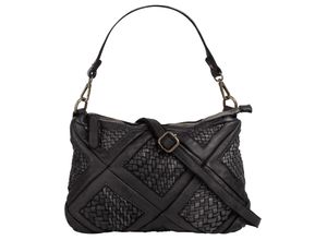 4260543055356 - Umhängetasche SAMANTHA LOOK Damen Gr B H T 24cm x 22cm x 5cm onesize schwarz Leder Taschen Handtasche echt Leder Made in Italy