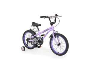 3800146201944 - Byox Kinderfahrrad 18 Zoll Pixi Klingel Reflektoren Stützräder ab 5 Jahre violett