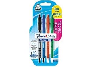 3026981082160 - Paper Mate FlexGrip Gelstifte | 07 mm | schwarze | blaue | rote & grüne Tinte | 4 Stück