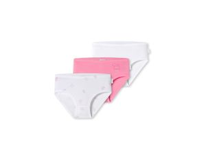 4007066281332 - Hüftslips 3er-Pack Feinripp Organic Cotton weiß pink mit Hündchen 104