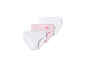 4007066281295 - Hüftslips 3er-Pack Feinripp Organic Cotton weiß rosa mit Pony 140