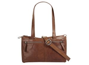 8718749069814 - Henkeltasche SPIKES & SPARROW Damen Gr B H T 30cm x 17cm x 11cm onesize braun (cognac) Leder leicht glänzend unifarben Taschen echt Leder
