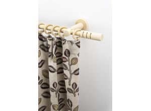 9002777409872 - Gardinenstange GARESA PEMPIA Gardinenstangen Gr L 120 cm 1 läufig beige (natur) Gardinenstangen nach Maß Vorhanggarnitur verlängerbar Knopf mAusschnitte mit Ringe