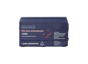 4005058622101 - Holthaus Medical Mini Verbandtasche Auto COMBI blau Praktische Verbandtasche mit einem umlaufenden Reißverschluss Inhalt DIN 13164