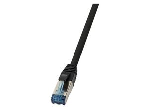 4052792049763 - CQ6025S RJ45 cat 6a s ftp 050 m Schwarz Geflechtschirm Halogenfrei PUR-Mantel Säurebes - Logilink