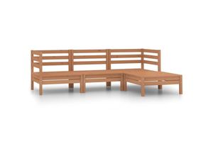 8720286659397 - Bonnevie - 4-tlg Garten-Lounge-SetGartenmöbel-Set Massivholz Kiefer Honigbraun vidaXL