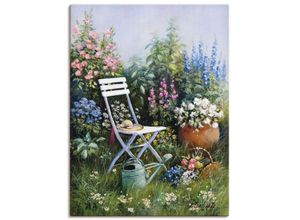 4055327478830 - Wandbild ARTLAND Unvergesslich Bilder Gr B H 90 cm x 120 cm Leinwandbild Garten Hochformat 1 St grün Bild Leinwandbild Kunstdrucke Bilder als Leinwandbild Wandaufkleber oder Poster in versch Größen