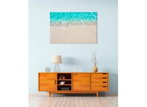 4047809884185 - Acrylglasbild QUEENCE Euphrates Bilder Gr B H 90 cm x 60 cm Acrylglasbild Strand Querformat 1 St orange Acrylglasbilder