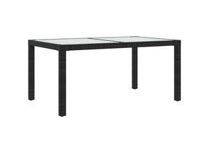 8720286666418 - Bonnevie - GartentischTerrassentisch 150x90x75 cm Gehärtetes Glas Poly Rattan Schwarz vidaXL