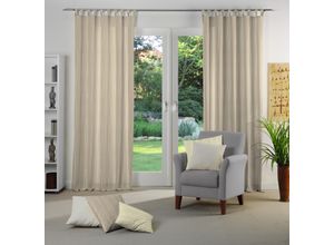 4004567121921 - Vorhang WIRTH LANGWASSER Gr 1 grau (taupe) B135cm H145cm Jacquard Polyacryl Polyester Gardinen