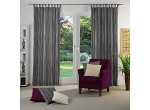4004567119430 - Vorhang WIRTH Dallas Gardinen Gr 145 cm Schlaufen 135 cm grau (anthrazit) Schlaufen Gardine