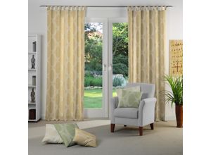 4004567121594 - Vorhang WIRTH Lahstedt Gr 1 beige (sand) B135cm H145cm Jacquard Polyacryl Polyester Gardinen