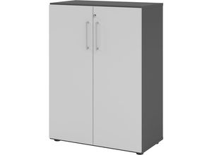 4032062305607 - eurokraft pro Büroschrank 2 Fachböden 3 Ordnerhöhen graphit   lichtgrau