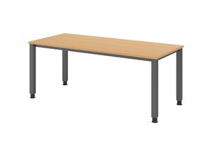 4032062311271 - HAMMERBACHER QS19 höhenverstellbarer Schreibtisch buche rechteckig 4-Fuß-Gestell grau 1800 x 800 cm