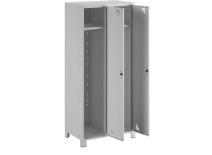 4061753010926 - eurokraft pro Mehrzweck- und Garderobenschrank Abteilhöhe 1695 mm 2 Abteile Breite 800 mm komplett lichtgrau