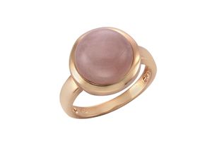 4006046222907 - Zeeme Gemstones Ring 925 - Sterling Silber Rosenquarz rosa rotvergoldet (Größe 058 (185))