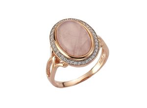 4006046223171 - Zeeme Gemstones Ring 925 - Sterling Silber Rosenquarz rosa Glänzend (Größe 060 (191))