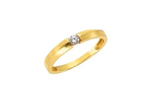 4006046307130 - Fingerring CELESTA 375 Gold Zirkonia weiß Fingerringe Gr 058 (185) Gold gelb (gelb weiß) Damen Fingerringe