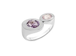 4006046339629 - Silber Ring 925 - Sterling Silber Amethyst Rosenquarz lila rosa Glänzend (Größe 056 (178))