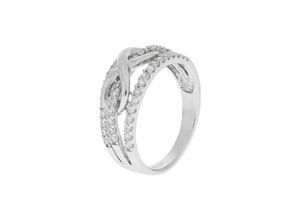 4006046345002 - Fingerring ZEEME 925 - Sterling Silber mattiert Zirkonia Fingerringe Gr 052 (166) Silber 925 (Sterlingsilber) weiß (weiß weiß) Damen Fingerringe