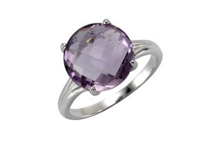 4006046244022 - Zeeme Gemstones Ring 925 - Sterling Silber Amethyst lila Geschwärzt 47ct (Größe 054 (172))