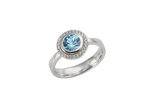 4006046307406 - Fingerring CELESTA 925 - Sterling Silber Zirkonia & sy Blautopas Fingerringe Gr 054 (172) Silber 925 (Sterlingsilber) silberfarben (silbergrau blau) Damen Fingerringe