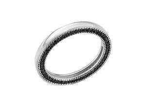 4006046396035 - Fingerring CELESTA 925 Silber mit schwarzen Zirkoniasteinen Fingerringe Gr 054 (172) Silber 925 (Sterlingsilber) silberfarben (silbergrau schwarz) Damen