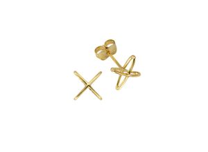 4006046277082 - Paar Ohrstecker CELESTA 375 Gold Kreuz Ohrringe Gr ONE-SIZE Gold gelb Damen Ohrstecker