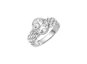 4006046406635 - Fingerring ZEEME 925 - Sterling Silber rhodiniert Zirkonia Fingerringe Gr 054 (172) Silber 925 (Sterlingsilber) weiß (weiß weiß) Damen