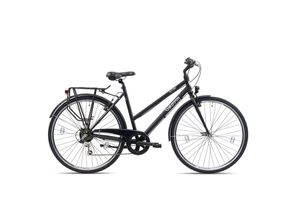 4250585419797 - KCP City One Trekkingrad 28 Zoll Urban Bike Trekking Fahrrad 155 - 175 cm mit 7 Gängen schwarz 53 cm