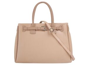 4260543052553 - Henkeltasche CLUTY Damen Gr B H T 40cm x 28cm x 10cm onesize beige (natur) Leder leicht glänzend unifarben Taschen echt Leder Made in Italy