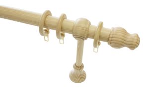 4003018057826 - Gardinenstange Gardinenstangen Set Holz GARDINIA Ø 28 mm 1-läufig Fixmaß mit Bohren verschraubt Holz 1-Lauf beige