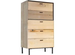 4061915280334 - Kommode GUTMANN FACTORY braun (braun schwarz) B70cm H125cm T43cm MDF Sideboards