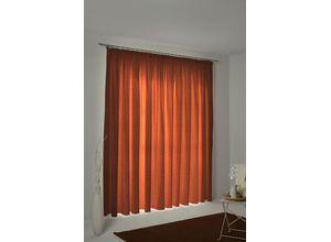 4004567090630 - Vorhang WIRTH Toco-Uni Gardinen Gr 145 cm Kräuselband 132 cm orange (terra) Kräuselband Gardine