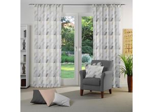 4004567227500 - Vorhang WIRTH Bray Gr 1 grau (hellgrau) B132cm H145cm Jacquard Baumwolle Polyester Gardinen